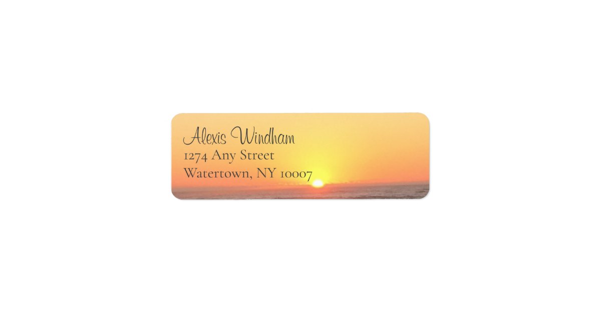 Beach sunset return address labels | Zazzle