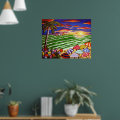 Beach Sunset Siesta Key Folk Art Poster | Zazzle