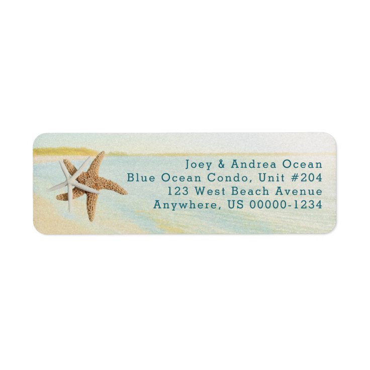 Beach Sunset Starfish Coastal Address Labels | Zazzle