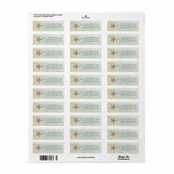 Beach Sunset Starfish Coastal Address Labels | Zazzle