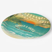 Beach Sunset Wedding Custom Paper Plates | Zazzle