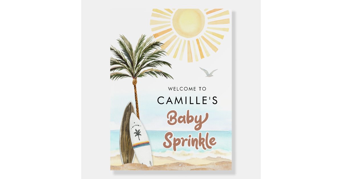 Beach Surf Baby Sprinkle Welcome Sign | Zazzle