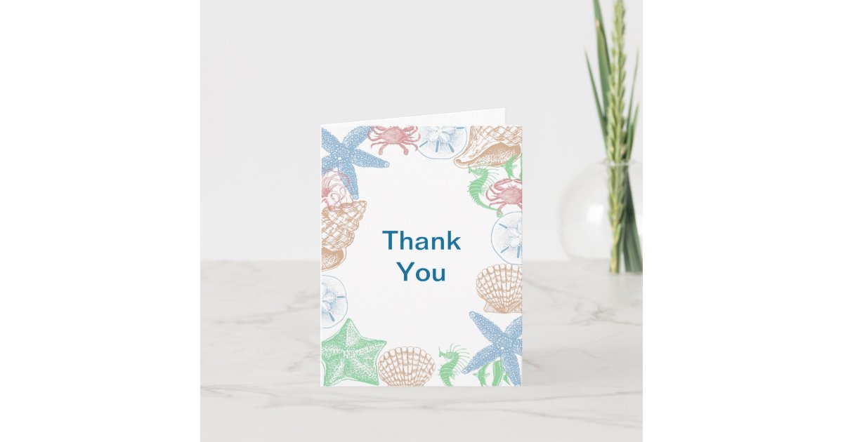 Beach Thank You Card | Zazzle