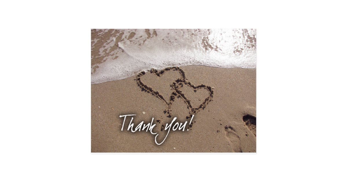 Beach thank you card postcard | Zazzle
