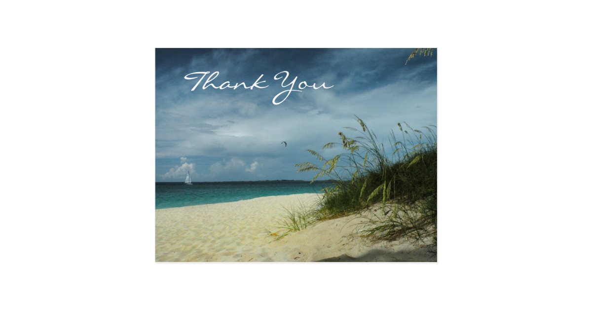 Beach Thank You Postcard | Zazzle