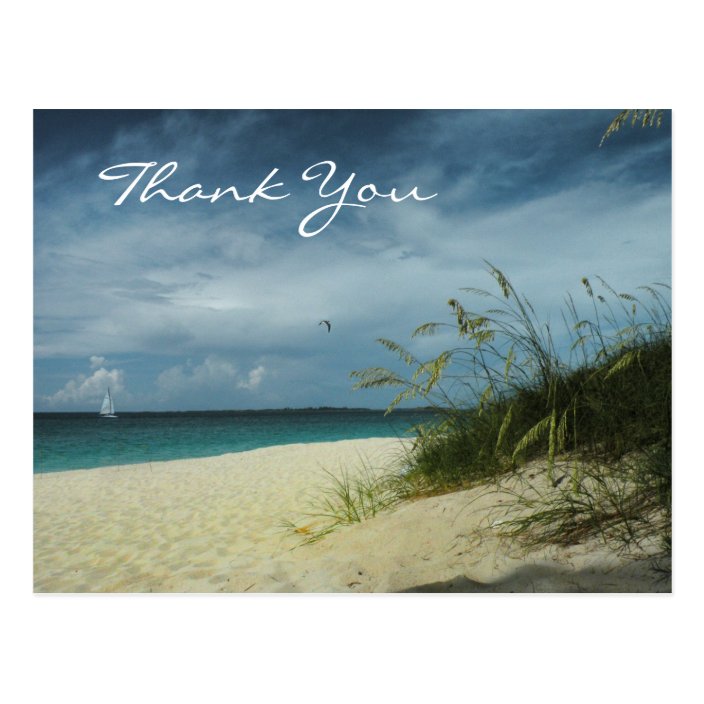 Beach Thank You Postcard | Zazzle.com
