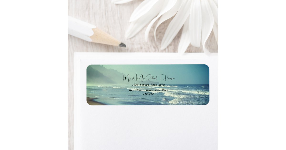 Beach Theme Address Label | Zazzle