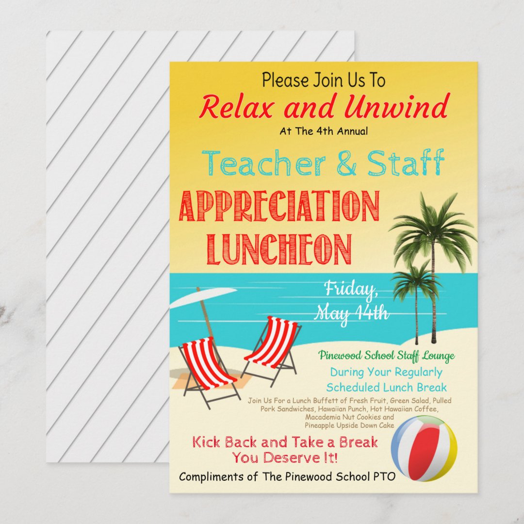 Beach Theme Appreciation Week Invitation | Zazzle