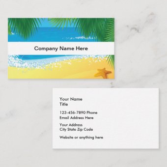 Beach Theme Businesscards Business Card | Zazzle