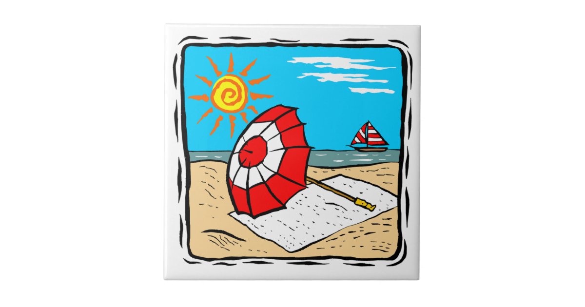Beach Theme Ceramic Tile | Zazzle