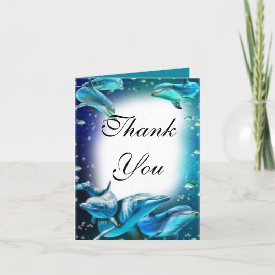 Beach Theme Dolphin Wedding Thank You Card | Zazzle.com