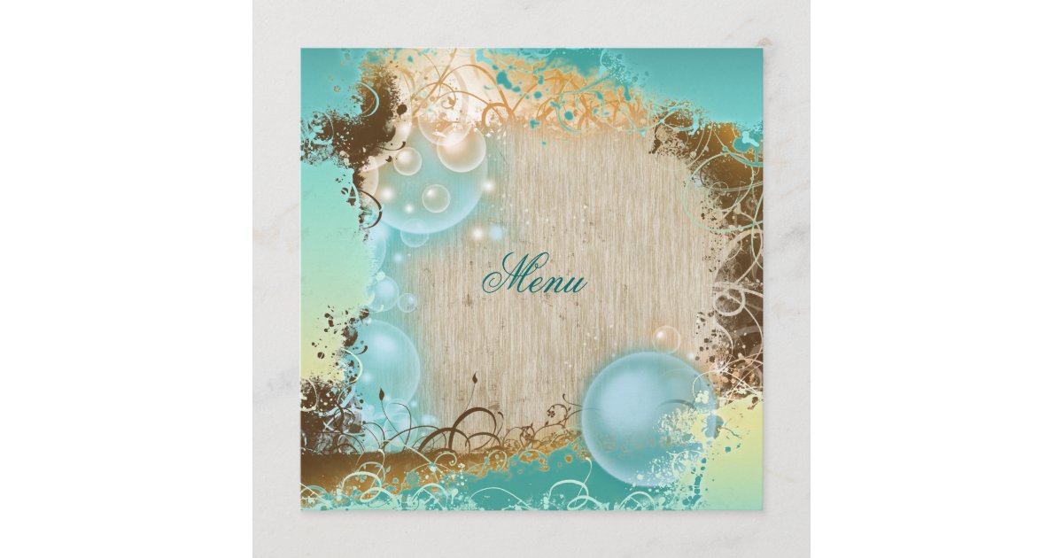 Beach theme menu elegant party | Zazzle