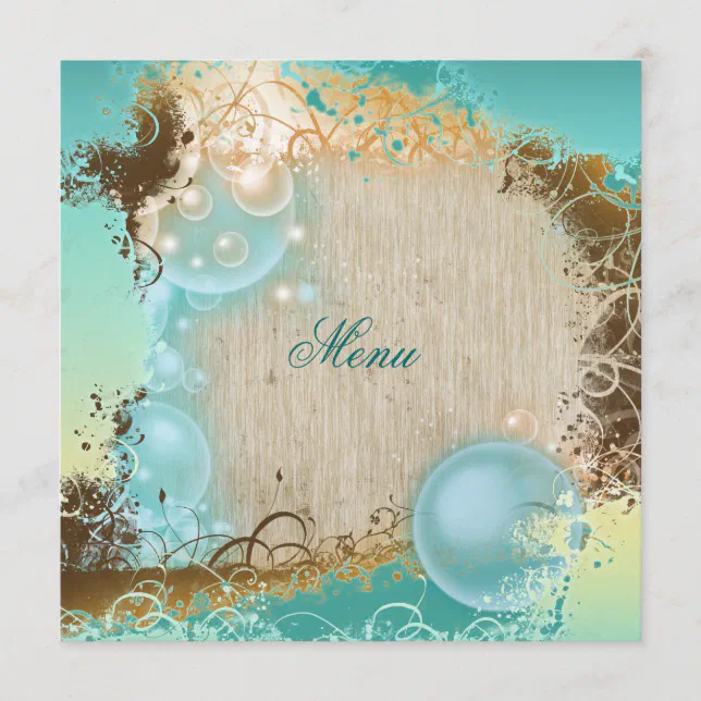 Beach theme menu elegant party | Zazzle