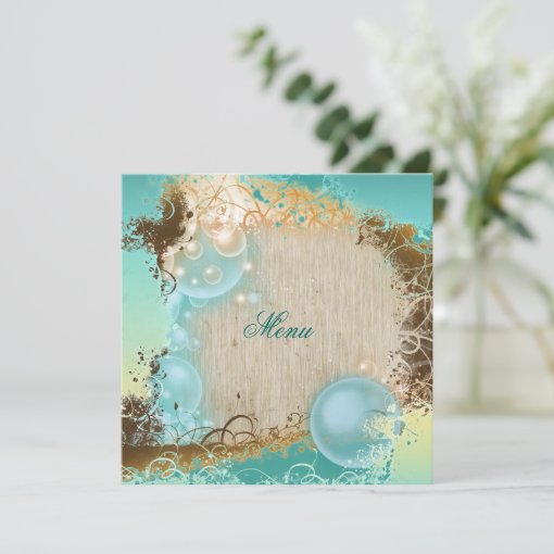 Beach theme menu elegant party | Zazzle