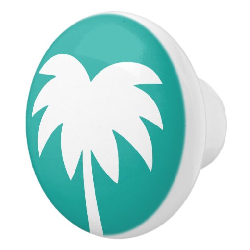 Beach theme palm tree door and drawer pull knobs | Zazzle
