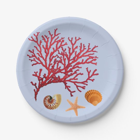 Beach theme party paper plates | Zazzle.com