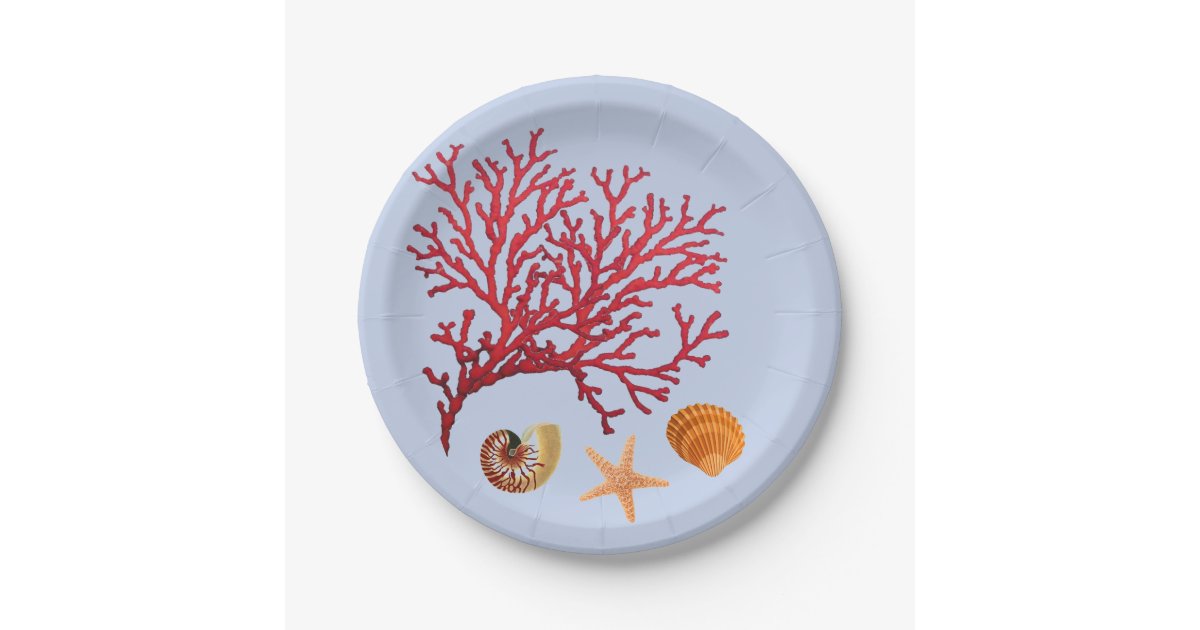 Beach theme party paper plates | Zazzle