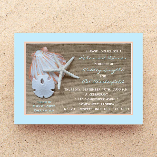 Beach Theme Rehearsal Dinner Invitation | Zazzle