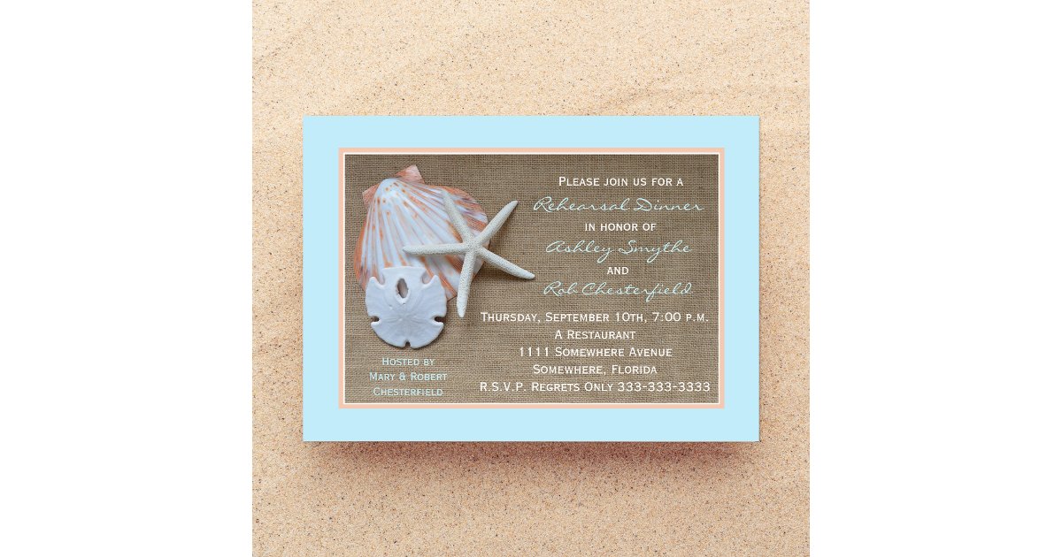 Beach Theme Rehearsal Dinner Invitation | Zazzle