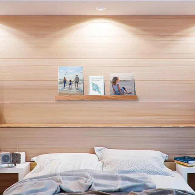 Beach Theme Seashell and Custom Photos Picture Ledge | Zazzle