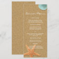 Beach Theme Slim Dinner Menu | Zazzle
