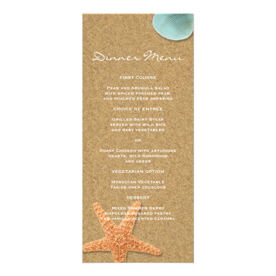 Beach Theme Slim Dinner Menu | Zazzle.com