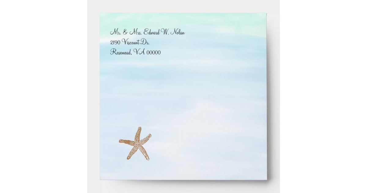 Beach Theme Wedding Envelope | Zazzle