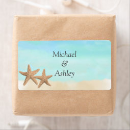 Beach Theme Wedding Favor Labels | Zazzle