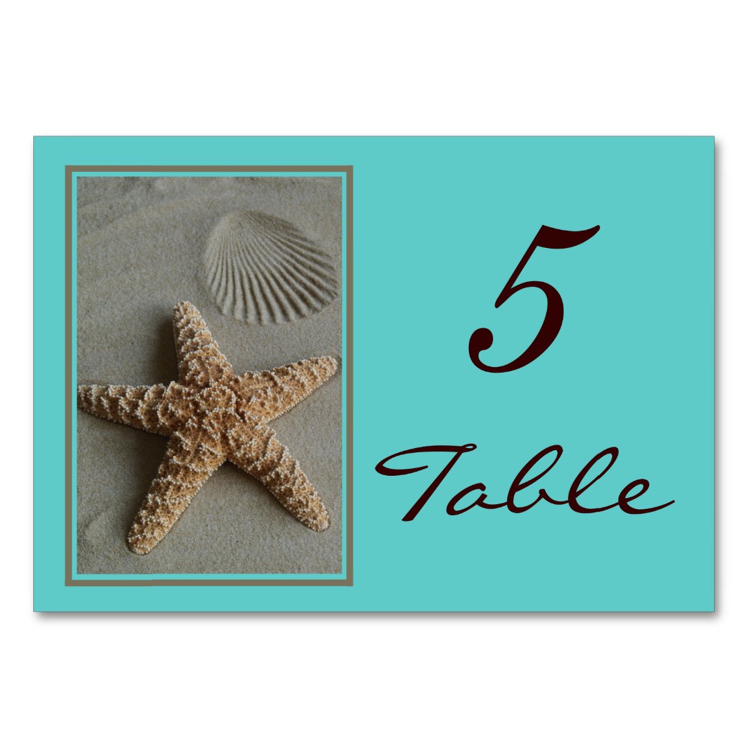 Beach Theme Wedding Table Numbers Cards | Zazzle