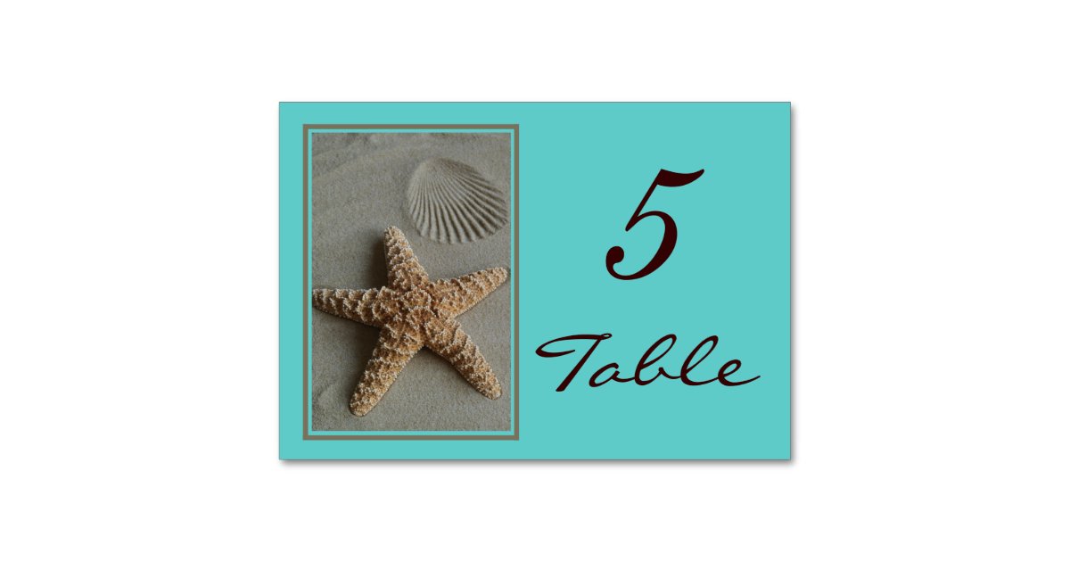 Beach Theme Wedding Table Numbers Cards | Zazzle