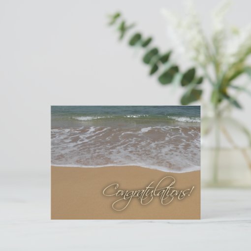 Beach themed congratulations postcard | Zazzle