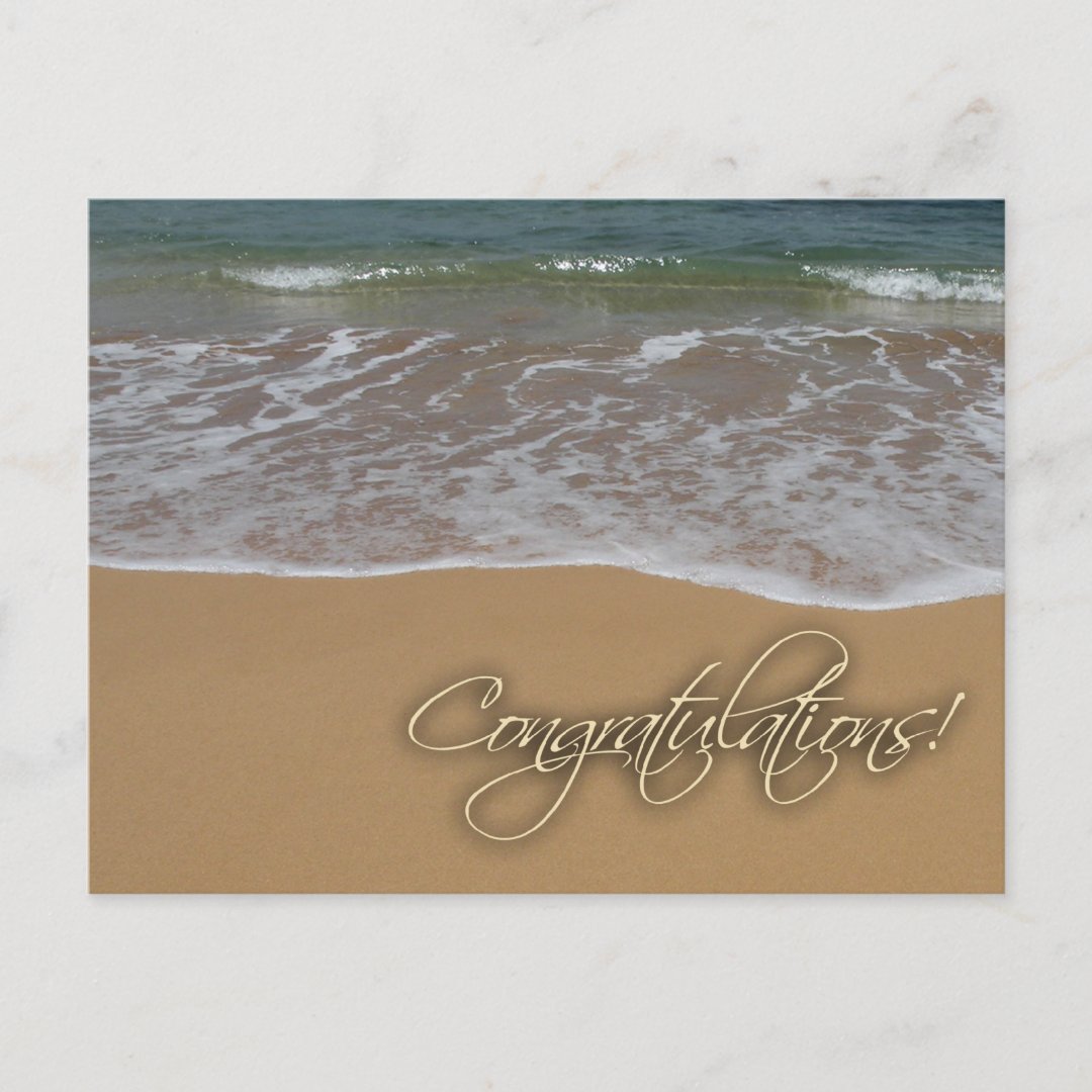 Beach themed congratulations postcard | Zazzle