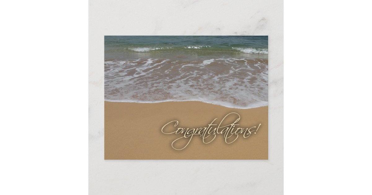 Beach themed congratulations postcard | Zazzle