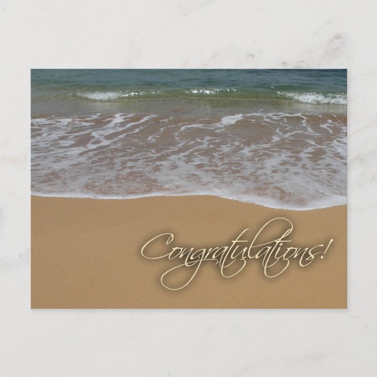 Beach themed congratulations postcard | Zazzle