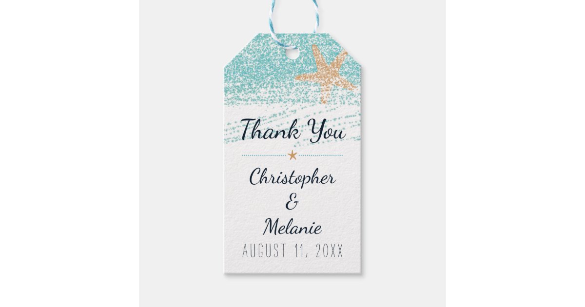 Beach themed Favor tags - Starfish Tags | Zazzle