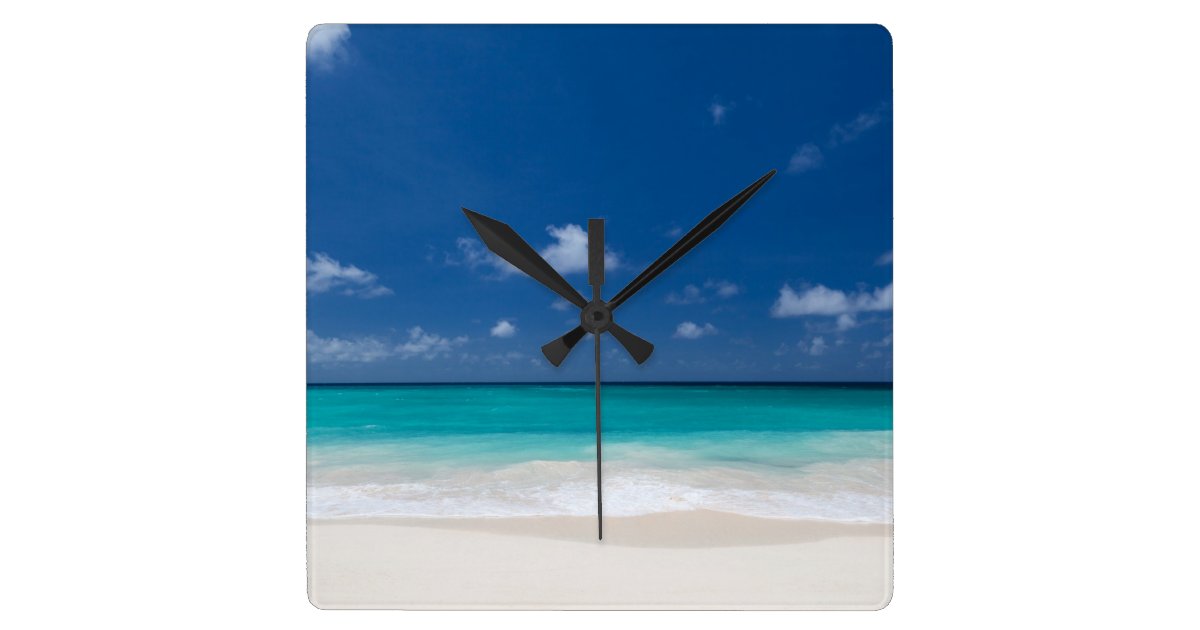 Beach Themed Gifts Large Square Wall Clock | Zazzle.com