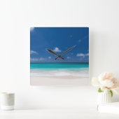 Beach Themed Gifts Large Square Wall Clock | Zazzle
