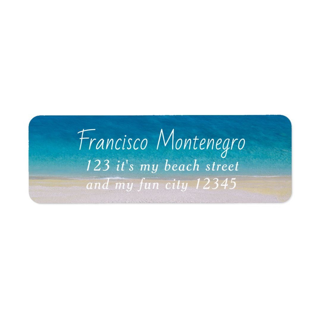 Beach Themed Ocean Minimal Decorative Simple Cool Label | Zazzle