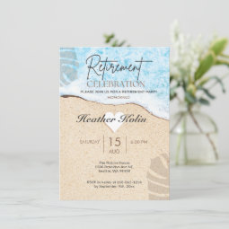 Beach Themed Retirement Party Online Printable Invitation | Zazzle