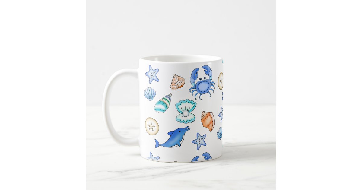 Beach Themed Sea Creatures Coffee Mug | Zazzle