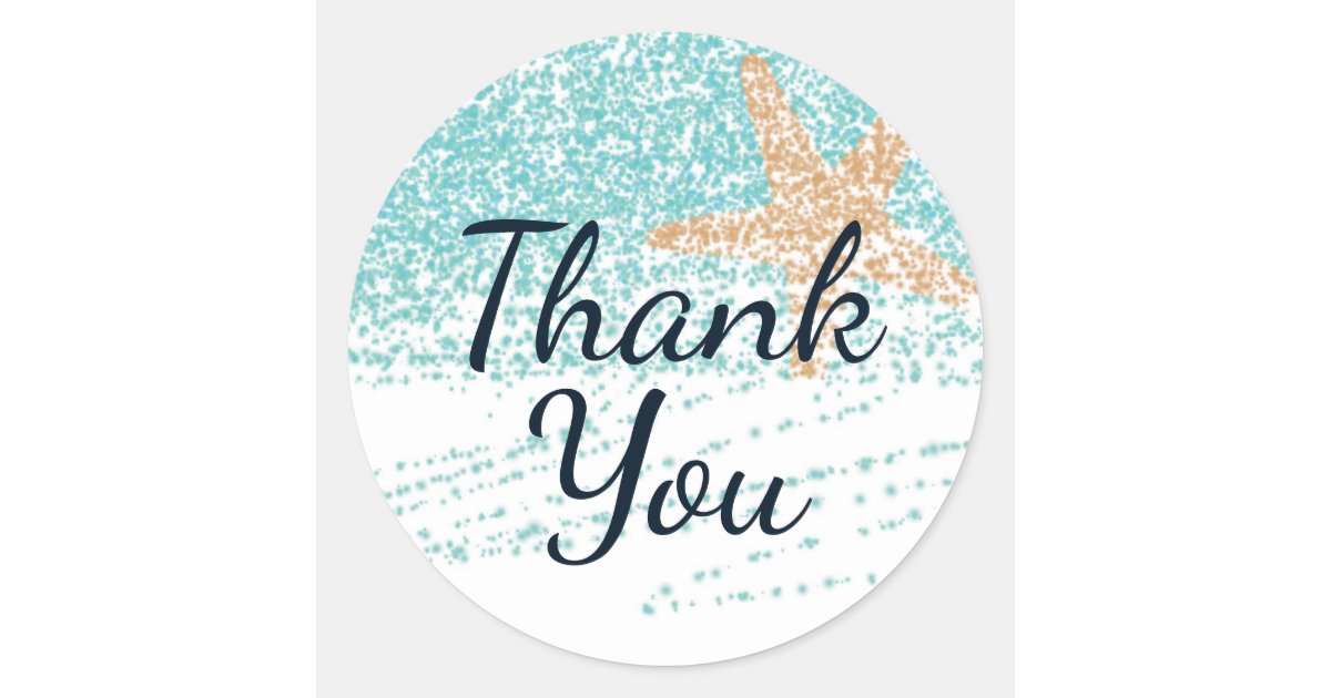 Beach themed Starfish Thank You Stickers | Zazzle.com