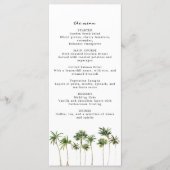 Beach Themed Watercolor Palm Tree Menu | Zazzle