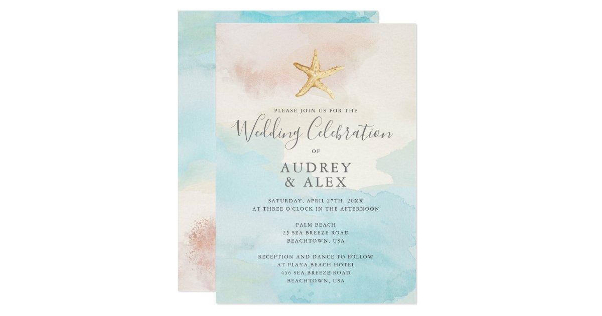 Beach Themed Wedding Invitation | Zazzle.com