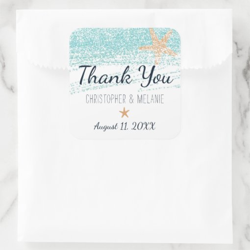 Beach themed Wedding Stickers - Favor Stickers | Zazzle