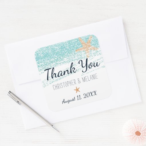 Beach themed Wedding Stickers - Favor Stickers | Zazzle