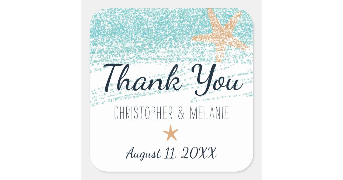 Beach themed Wedding Stickers - Favor Stickers | Zazzle