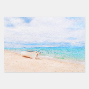 Beach Trio Tropical Paradise Wrapping Paper Sheets | Zazzle