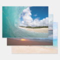 Beach Trio Tropical Paradise Wrapping Paper Sheets | Zazzle