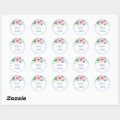 Beach Tropical Floral Summer Watercolor Wedding Classic Round Sticker ...