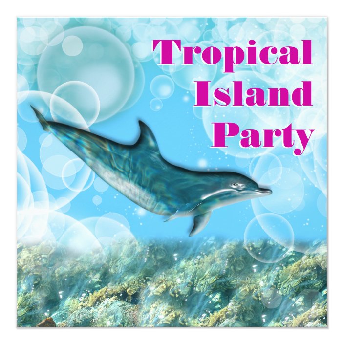 Beach tropical island birthday party invitation | Zazzle.com